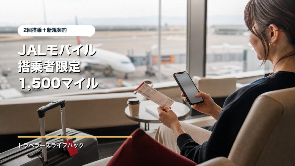 JALモバイル搭乗者限定キャンペーン攻略。2回搭乗＋新規契約で1,500マイルを狙うべき人 | トラベラーズ ライフハック